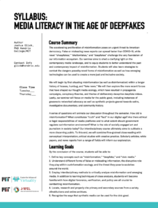 Educator Resources - Media Literacy in the Age of Deepfakes
